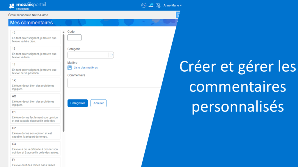 Ressources pour le premier bulletin - Mozaïk-Portail - C'est simple!